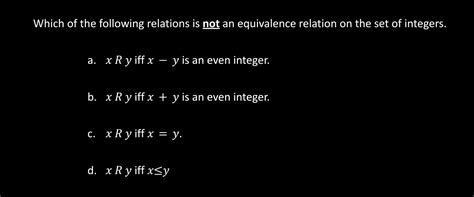solved which of the following relations is not an