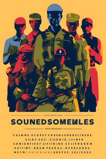 Плакат с изображением солдат народа, демонстрирующих солдат, не ...