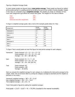 Weighted Means Worksheet 1