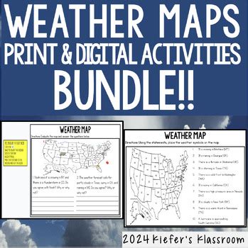 Weather Maps Print Digital Weather Activities Map Skills Worksheets
