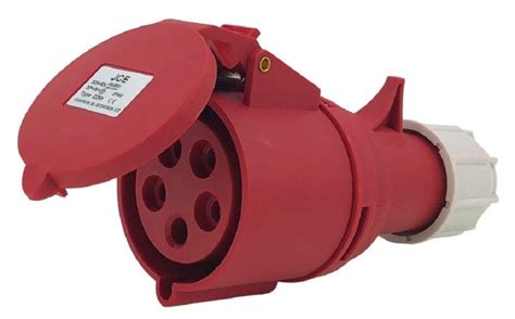Buy Jce 32amp 5 Pin Red Trailing Socket Connector 415v Ip44 Splashproof