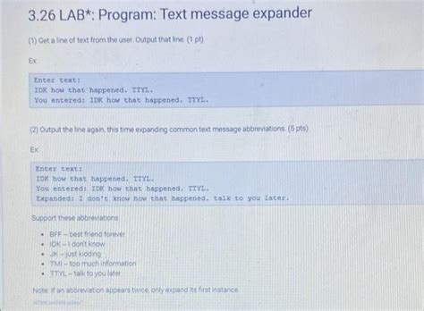 Solved 326 Lab Program Text Message Expander 1 Get A
