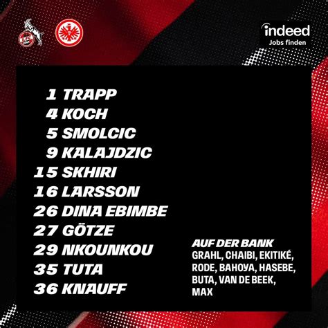 공홈 1 Fc 쾰른 Vs 아인트라흐트 프랑크푸르트 선발 라인업 축구 소식통 에펨코리아