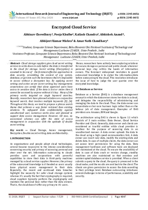 Pdf Irjet Encrypted Cloud Service