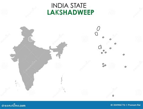 Lakshadweep Map Of Indian State Lakshadweep Map Vector Illustration White Background