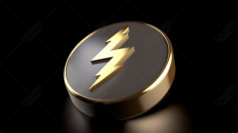 눈길을 끄는 황금색 번개 아이콘 3d 렌더링 배경을 사용한 디자인을 위한 멋진 Ui 및 Ux 요소 눈길 배경 Ux 배경 아이 배경 이미지 Hd 눈길 Ux 아이