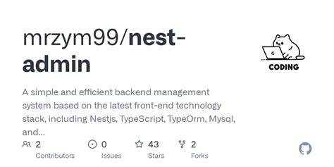 Github Mrzym99nest Admin A Simple And Efficient Backend Management