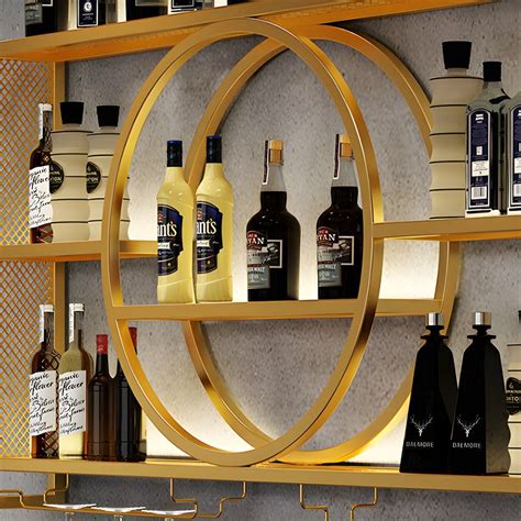 Wall Mounted Wine Rack Metal Wine Bottle And Glass Rack Without Light 1