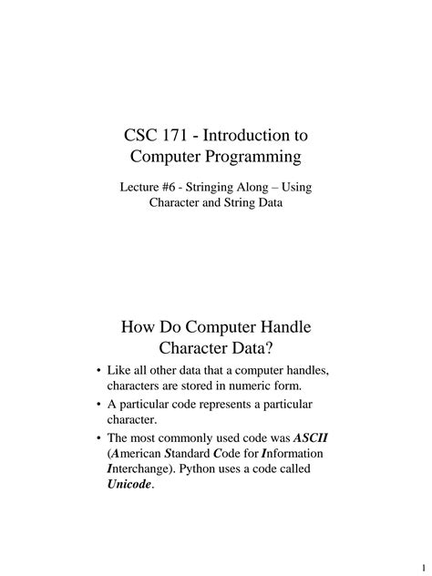 Solution Python Stringing Along Using Character And String Data