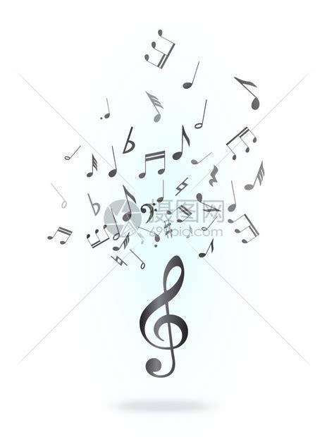 高音谱号和白色背景上的音符高清图片下载 正版图片503111773 摄图网