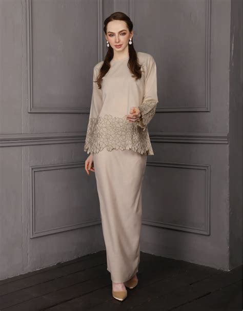 Gio Fabrics Kurung Kedah Embun In Tortilla Womens Fashion Muslimah