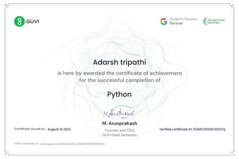 Adarsh Tripathi On Linkedin Pythonprogramming Aiforindia Guvi