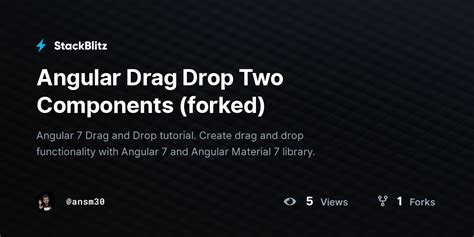 Angular Drag Drop Two Components Forked StackBlitz