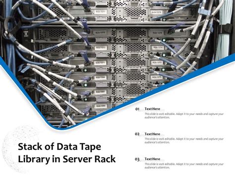 Stack Of Data Tape Library In Server Rack PowerPoint Design Template Sample Presentation PPT