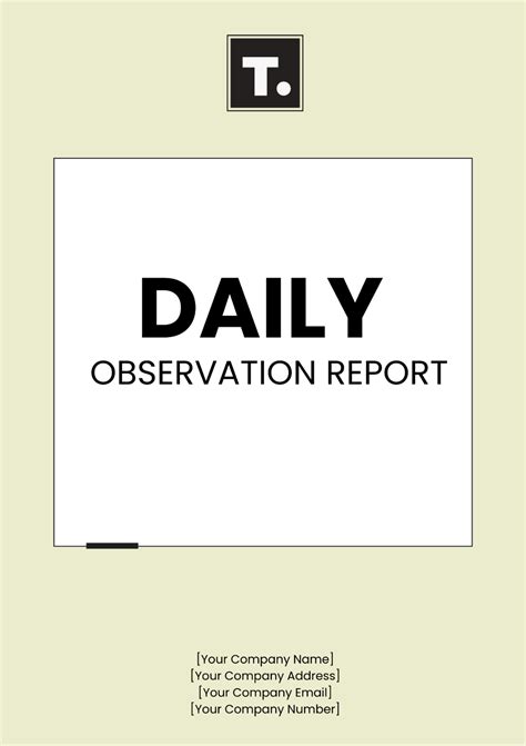 Free Site Observation Report Template To Edit Online