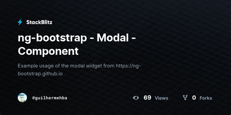 Ng Bootstrap Modal Component Stackblitz