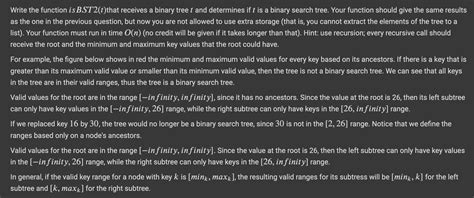 Solved Write The Function Isbst2t That Receives A Binary