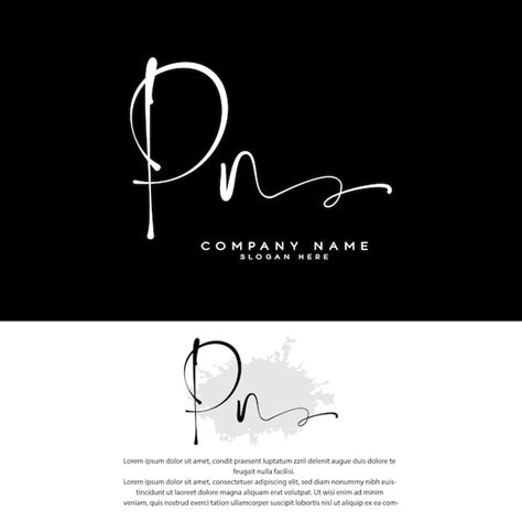 Premium Vector Pn P N Initial Letter Handwriting And Signature Logo