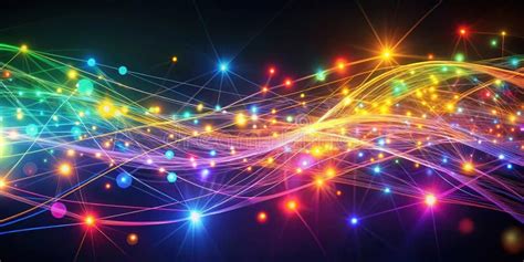 Abstract Colorful Network Visualization Interconnected Nodes And Flowing Energy Generative Ai
