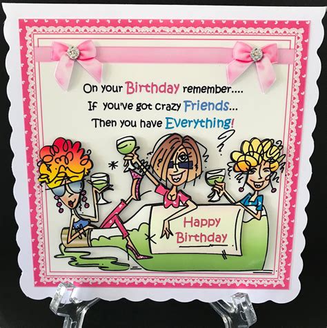 Female Girls Ladies Funny Humorous Handmade 3d Birthday Card Etsy