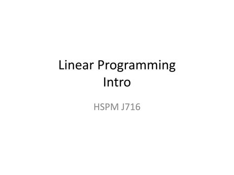 PPT Linear Programming Intro PowerPoint Presentation Free Download ID