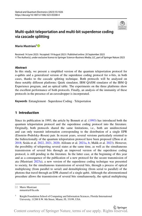 multi qubit teleportation and multi bit superdense coding via cascade