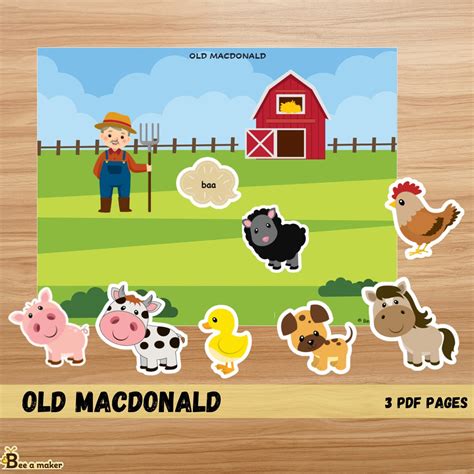 Old Macdonald Had A Farm Nursery Rhyme Busy Book Etsy