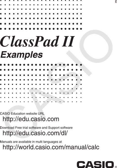 Casio Classpad Ii Class Pad Iiex Ex En