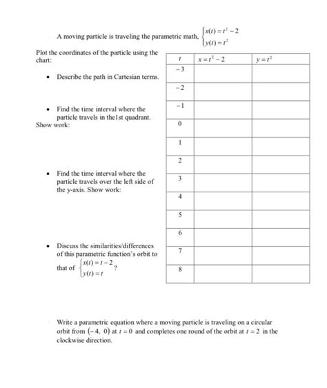 Solved X T 1 2 A Moving Particle Is Traveling The Chegg Com