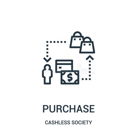 Purchase Icon Vector From Cashless Society Collection Thin Line Purchase Outline Icon Vector