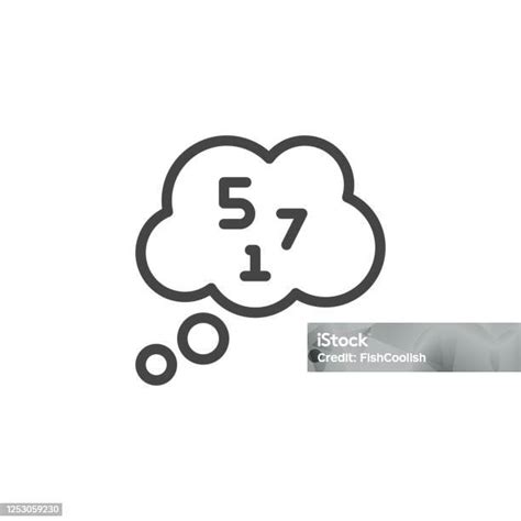 얇은 윤곽선 아이콘 인간의 메모리 계산 또는 수학 계산 이러한 줄 기호는 생각 거품과 숫자로 표시합니다 화이트 백그라운드 편집 가능한 스트로크에서 웹용 벡터 컴퓨터 격리 된