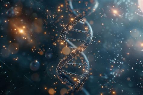 Premium Photo Illuminated Dna Helix Structure Amidst Glowing Particles
