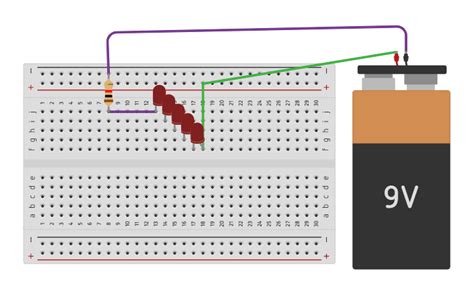 Circuit Design Serial Connection Tinkercad