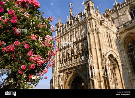 Cathedral Entrance Gloucester Cathedral Gloucester Hi Res Stock