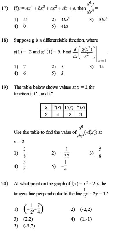 Derivatives Questions Dy 17 Ify Ax4 Bx3 Cx2 Dx E Course Hero