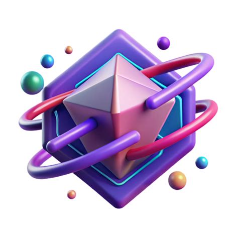Abstract 3d Geometric Shapes Orbiting Design 55925007 Png