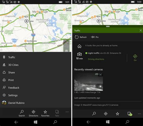 Windows Maps For Fast Ring Grabs New Dark Theme And Traffic Hub