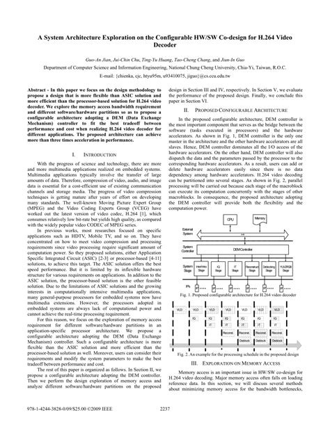 Pdf A System Architecture Exploration On The Configurable Hwsw Co Design For H264 Video Decoder