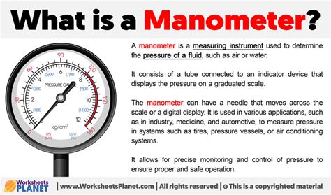 What Is A Manometer Definition Of Manometer