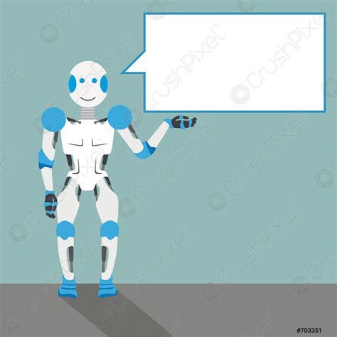 Cartoon Robot Speech Bubble Stock Vector 703351 Crushpixel
