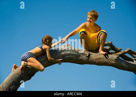 Brother And Sisterhelping Handassistbrotherly Lovebrother And