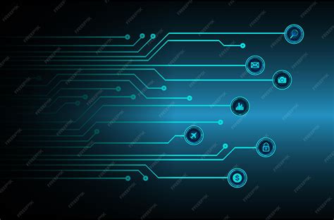 Premium Vector Blue Cyber Circuit Future Technology Concept Background