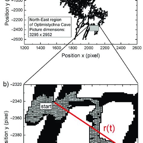 an example of random walk experiment conducted at a monochromatic image