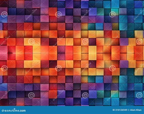 Different Sized Colored Blocks In A Colorful Pattern Stock Illustration