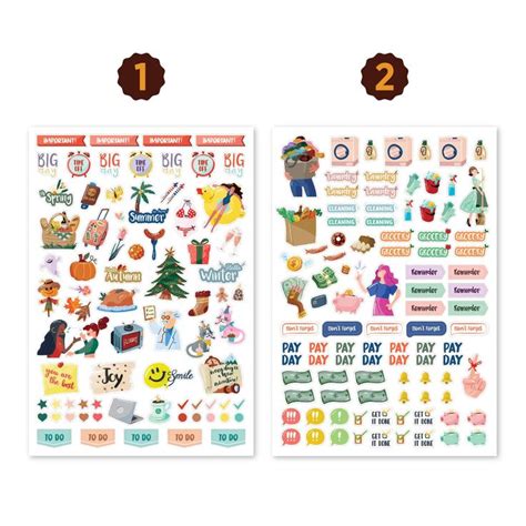 플래너 스티커 세트 시즌별 공휴일 플래너 스티커 공휴일