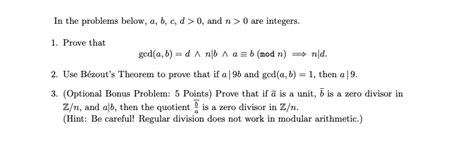 Solved In The Problems Below A B C D And N Are Chegg