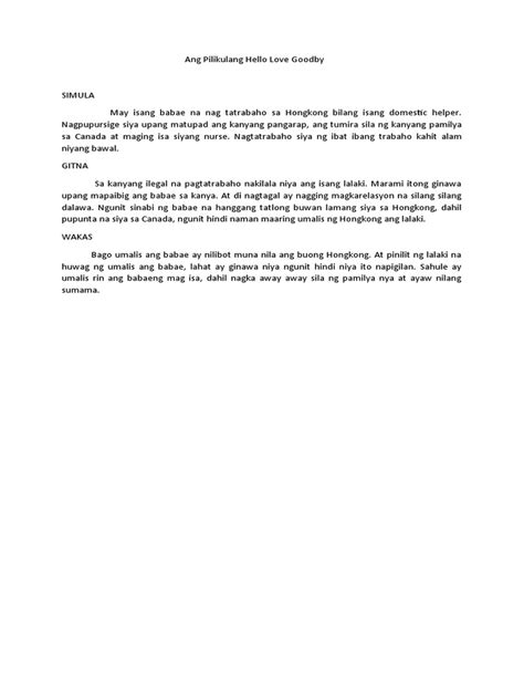 Ang Pilikulang Hello Love Goodby Pdf
