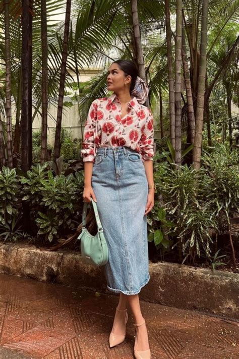 27 Denim Midi Skirt Outfit Ideas You Can Easily Recreate London