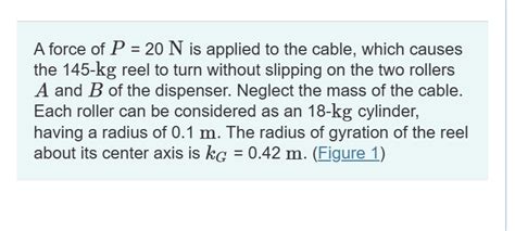 Solved Determine The Angular Velocity Of The Reel Measured
