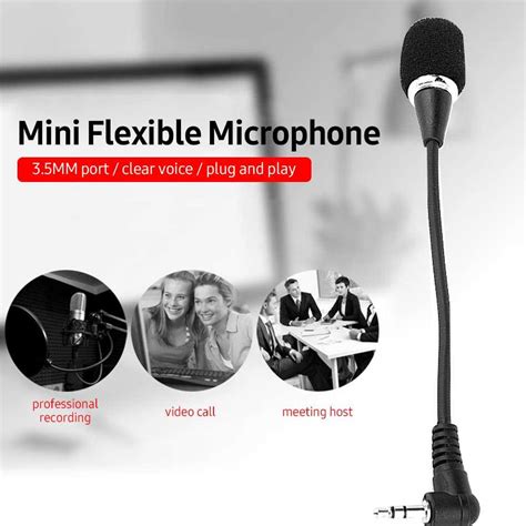 Jual Mikrofon Portable Mini Flexible Mic 3 5mm Jack 16 5cm